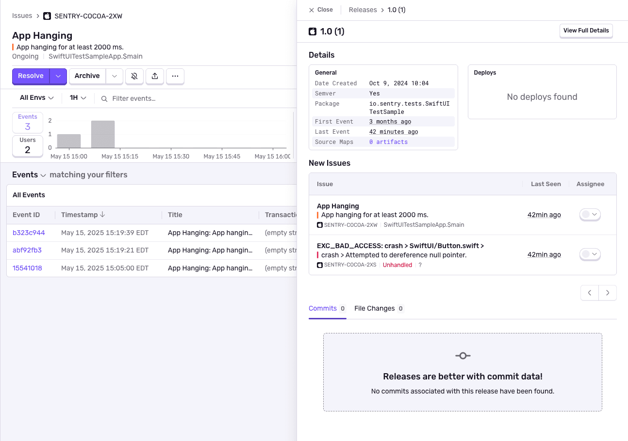 Using Releases Across Sentry