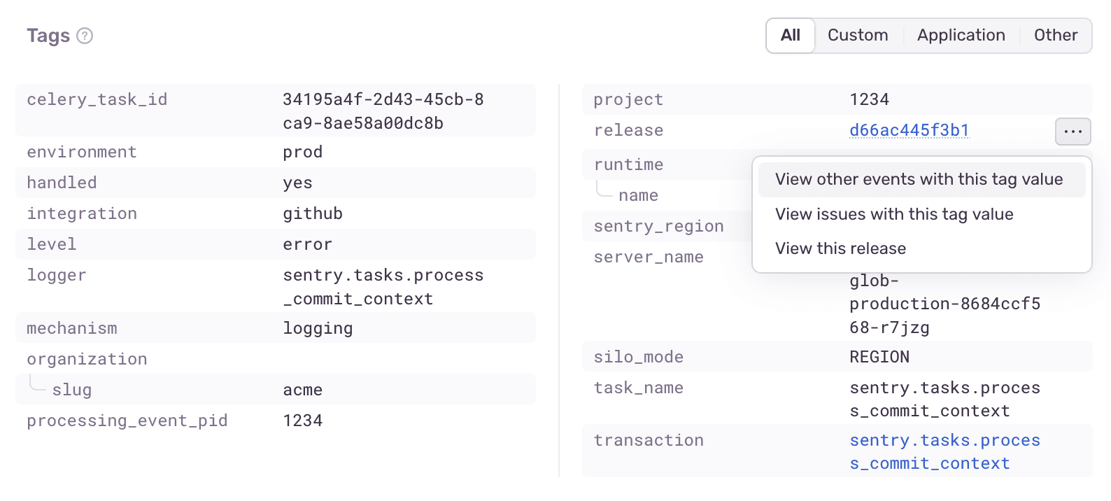 Tags | Sentry for Python
